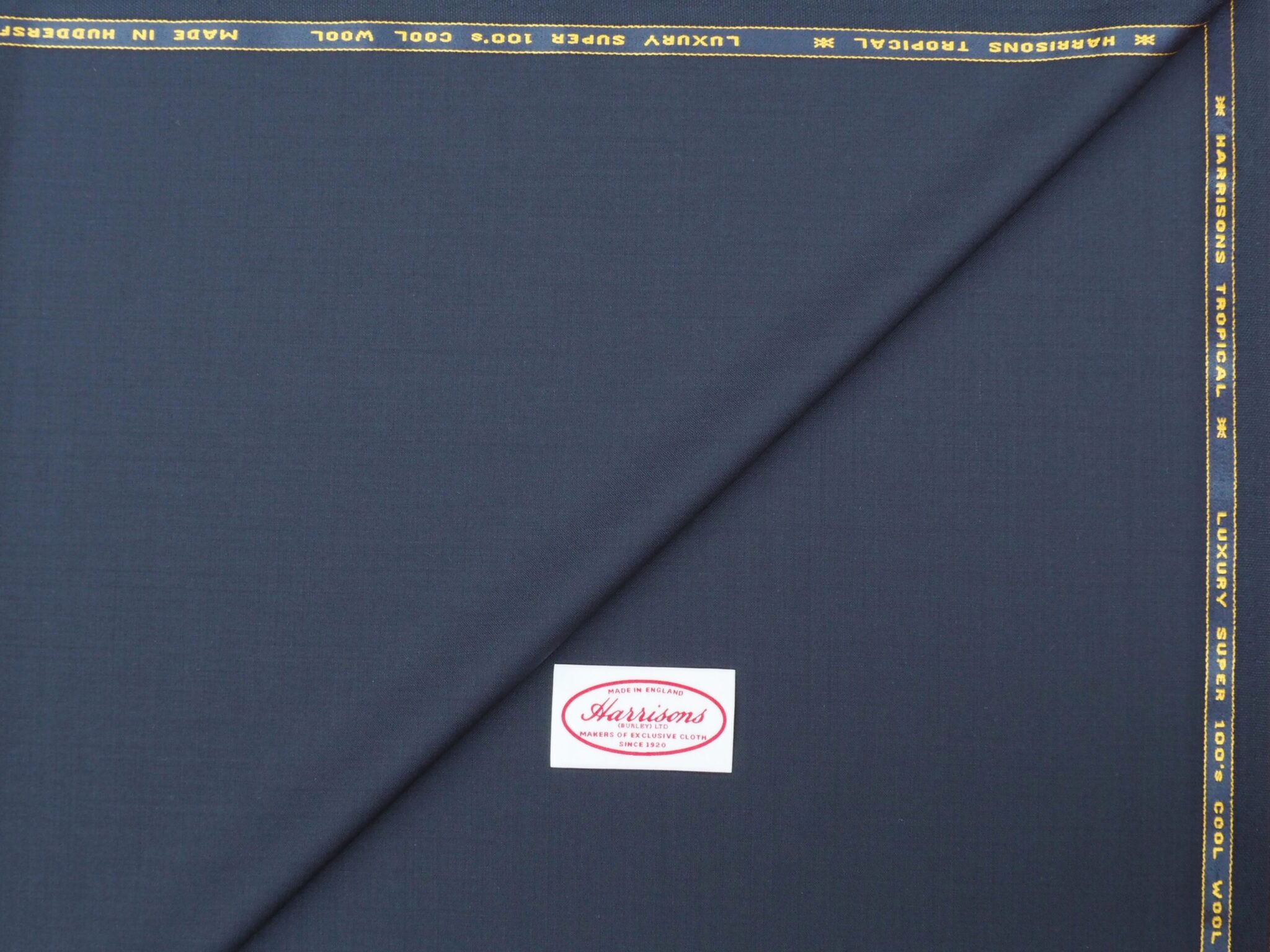 Harrisons Tropical Super 100s Cool Wool Plain Weave Lt Navy Suiting ...
