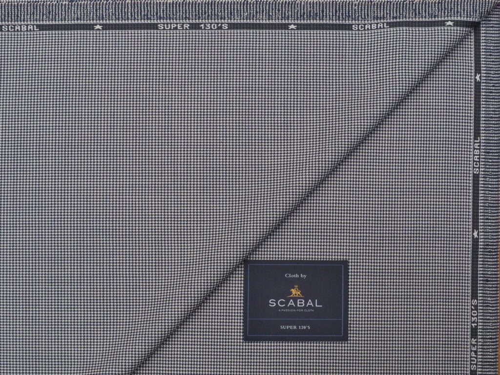 Scabal Super 130s, Crossover, Mixture Dark Blue/White, Puppytooth ...