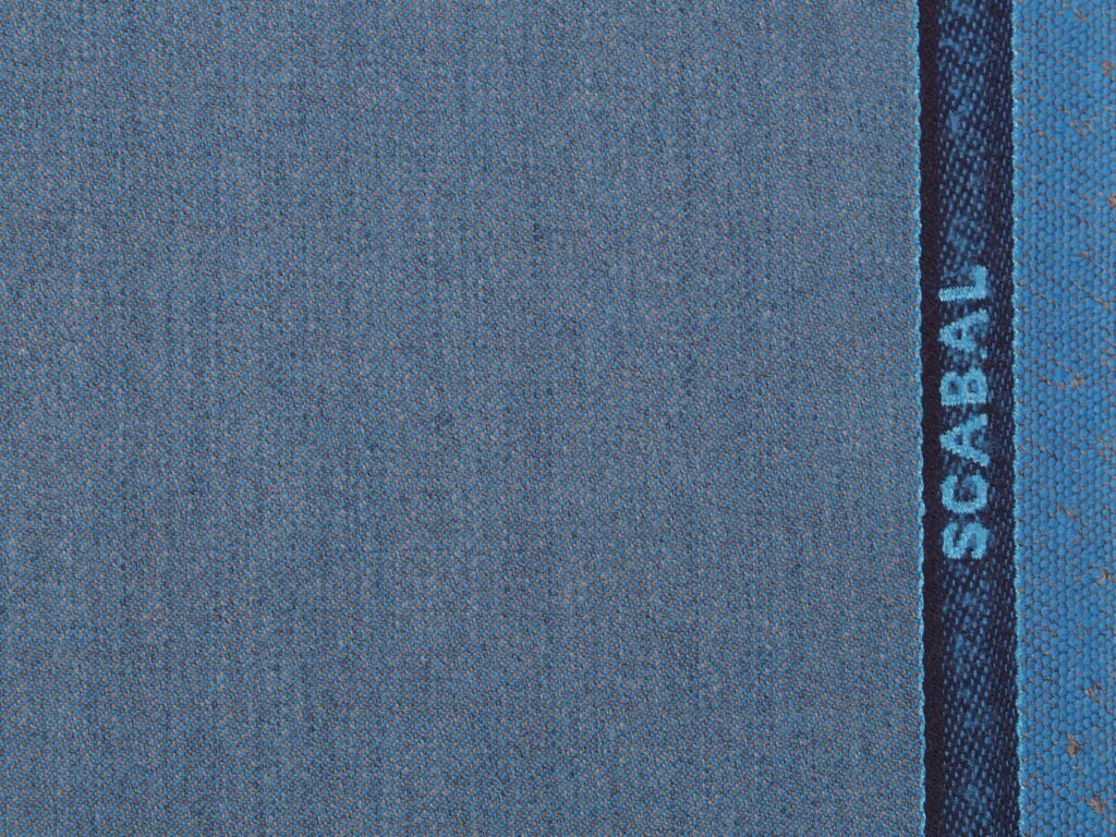 Scabal Super 140s 'Londoner' Luxury Mix Blue/Grey Plain Twill Merino Wool Suiting Fabric - Made ...