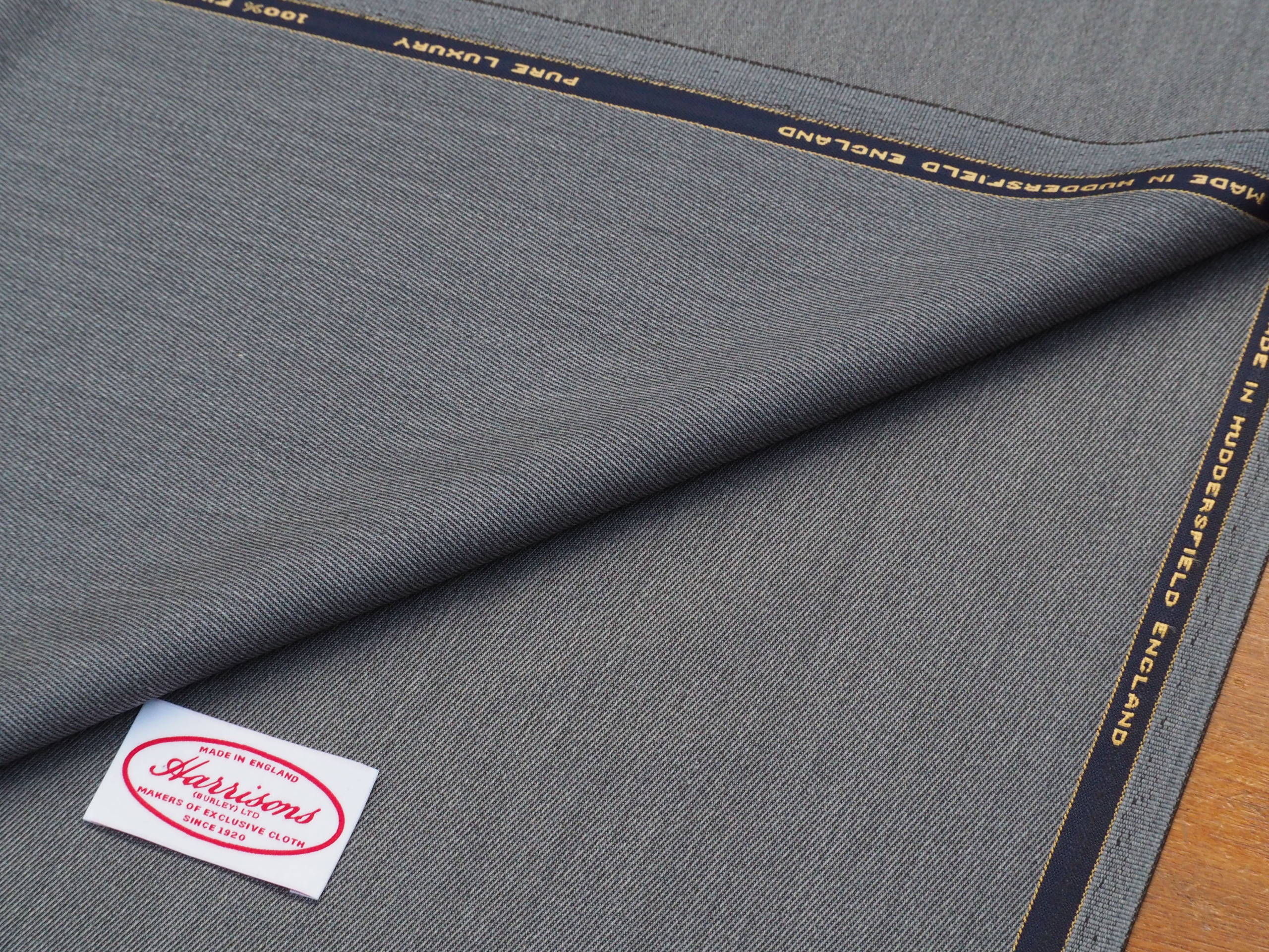 Whipcord Fabric, Covert Cloth, Pure Luxury Mixture Light Grey/Dark ...