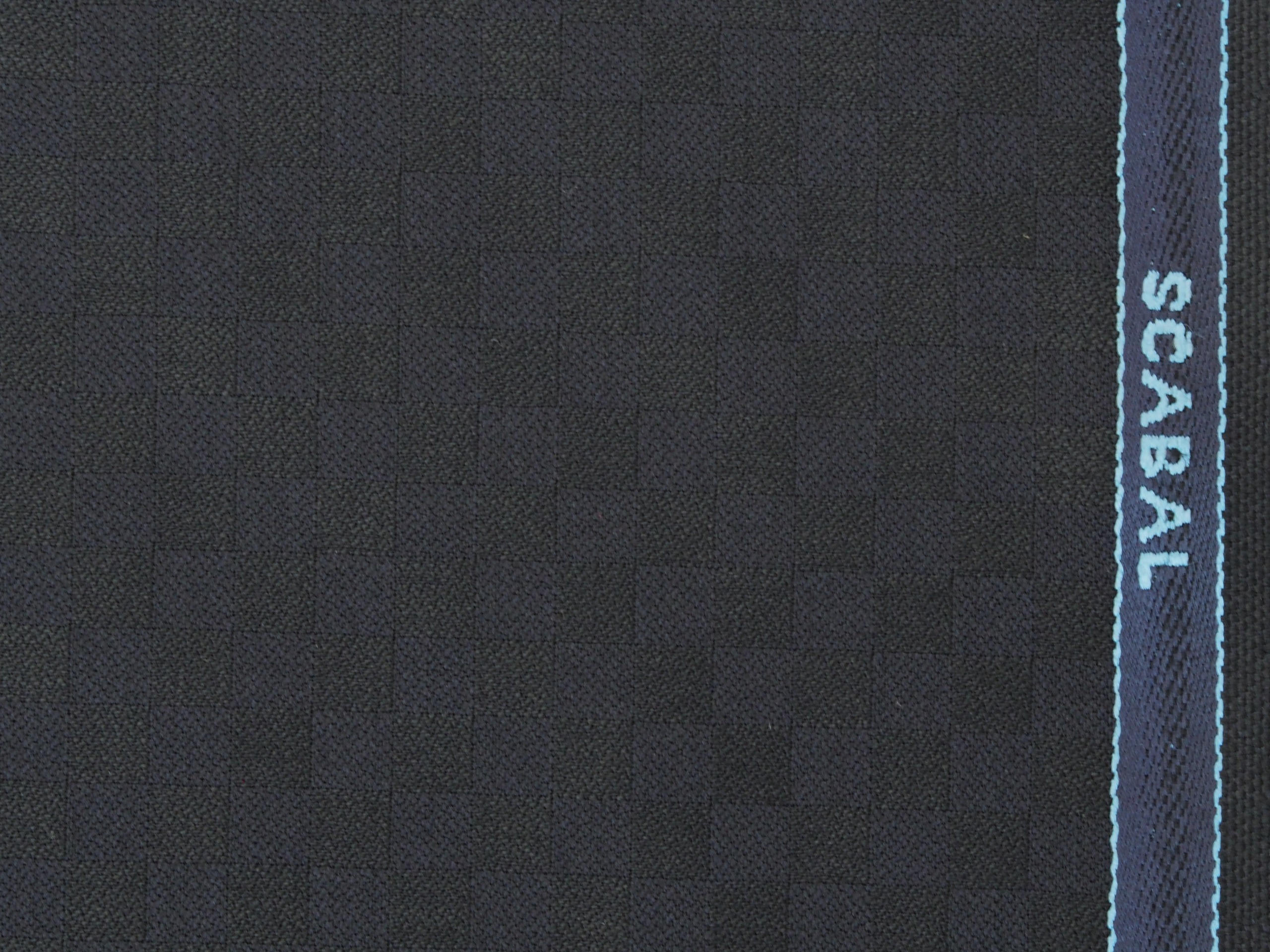Scabal Super 140s 'Londoner' Very Dark Navy, Checkered Design Luxury Merino Wool Suiting Fabric ...