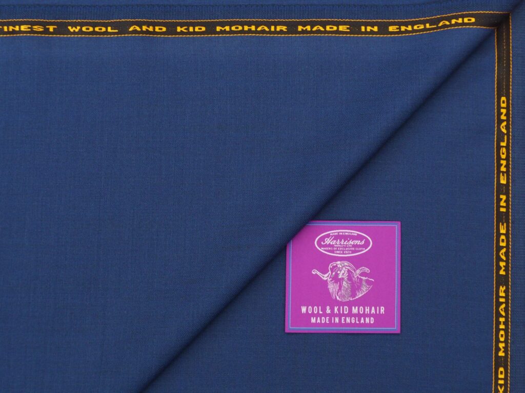 Wool And Kid Mohair Ink Blue/Denim Blue Suiting Fabric - Made In ...