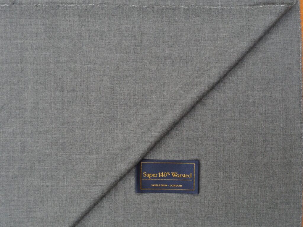 Super 140s All Wool, Plain Twill Weave, Mix Mid Grey Suiting Fabric ...
