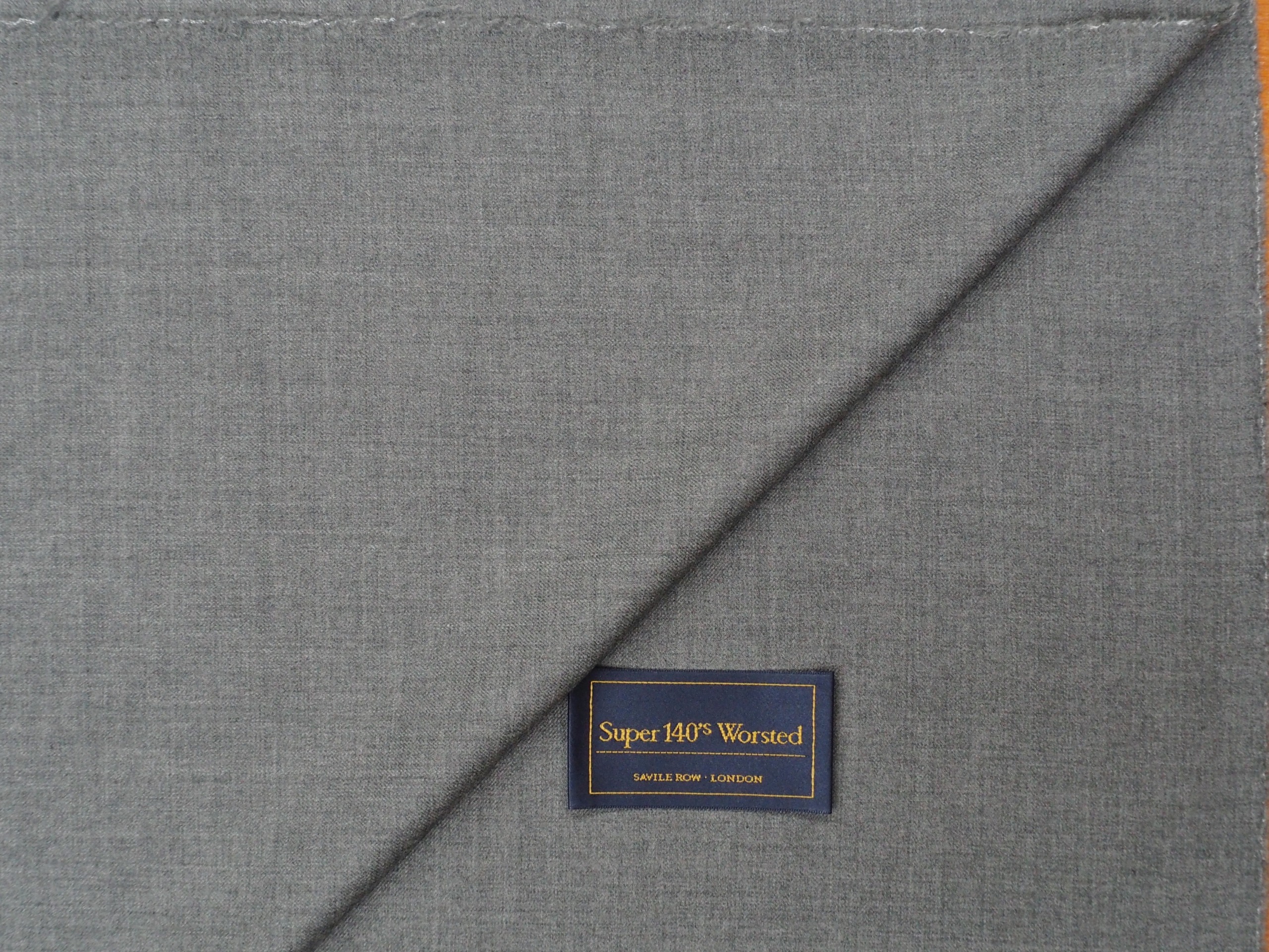 Super 140s All Wool, Plain Twill Weave, Mix Mid Grey Suiting Fabric ...