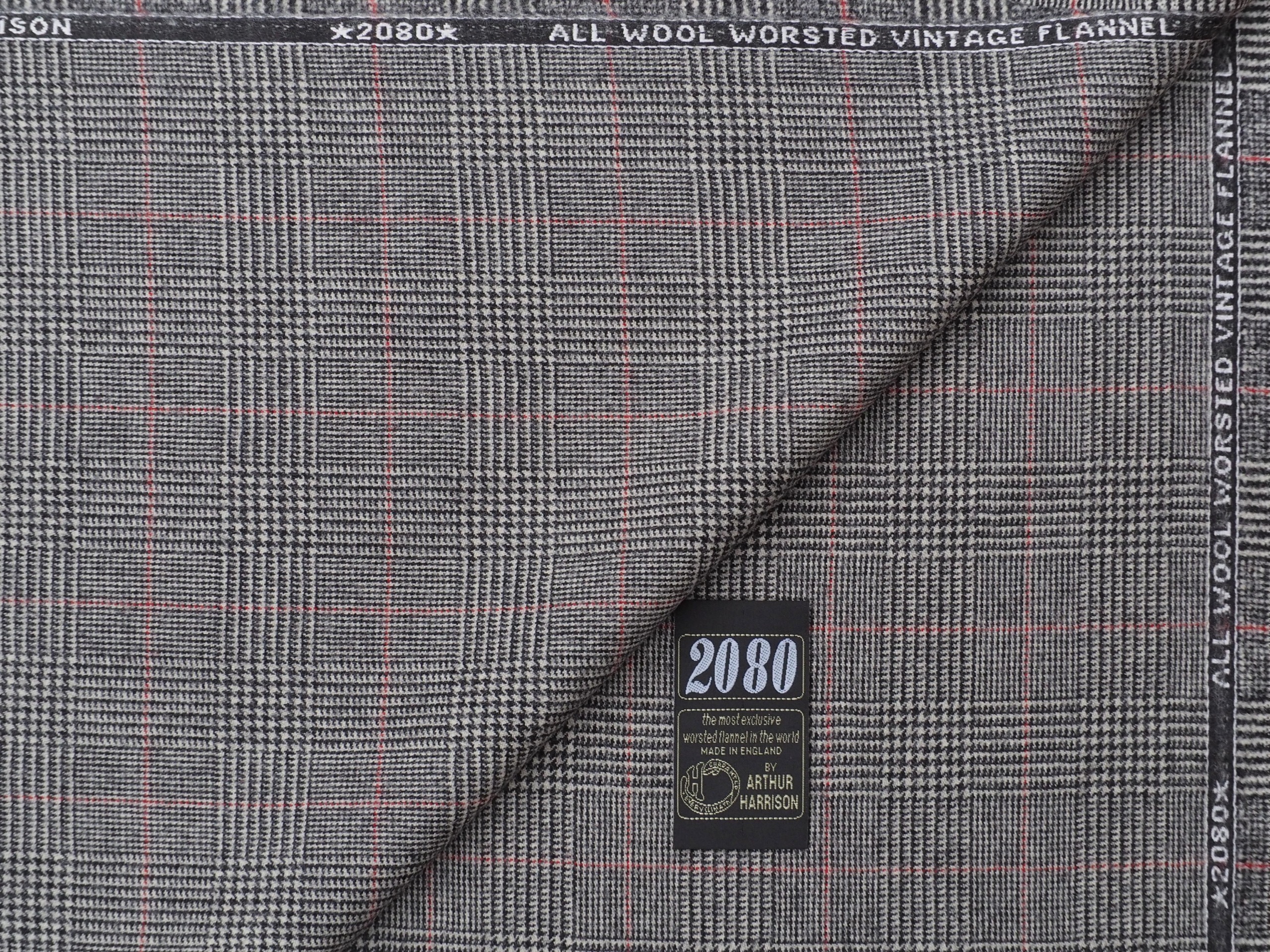 2080 Flannel - Arthur Harrison All Wool Suiting Fabric, Black/White ...