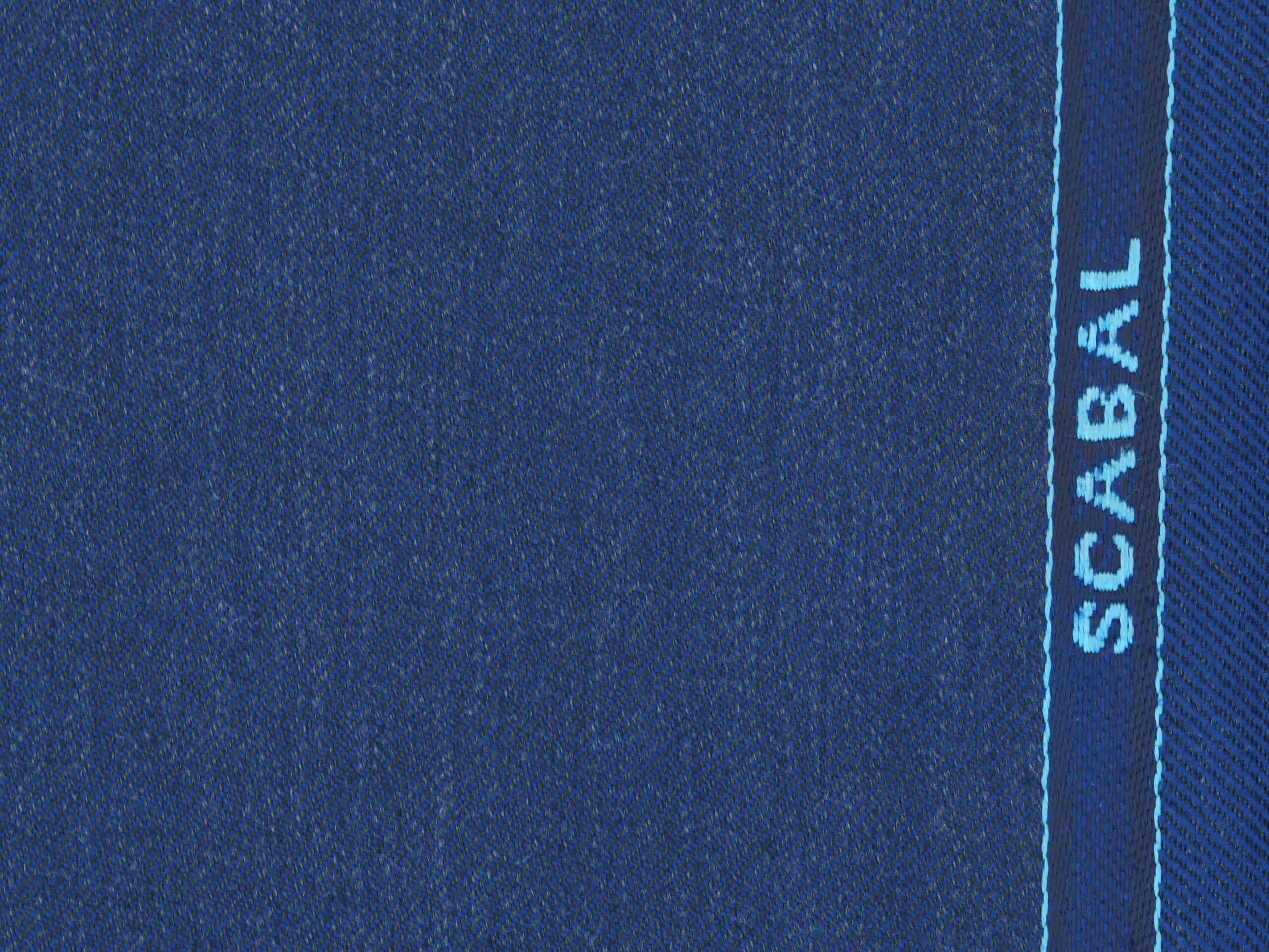 Scabal Triple A Super 120s And Cashmere Luxury Blue/Dark Grey Plain Twill Suiting Fabric - Made ...