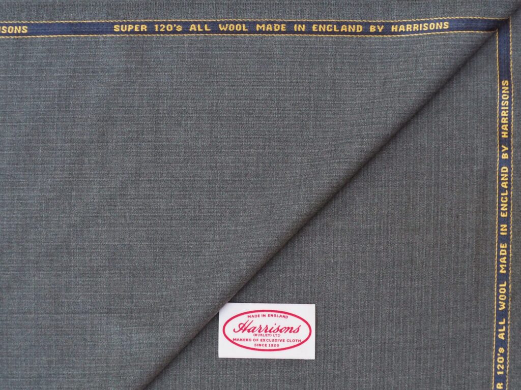 Super 120s All Wool Mid Grey Prunelle Weave With Subtle Stripe Suiting ...