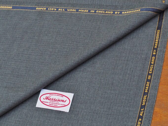 Super 120s All Wool Mid Grey Prunelle Weave With Subtle Stripe Suiting ...