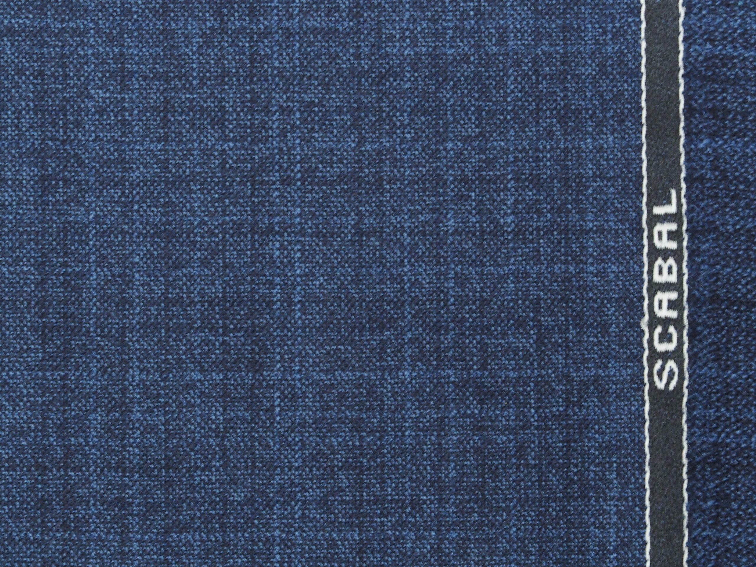 Scabal Super 130s Hybrid Mixture Blue/Navy Semi Plain Merino Wool ...