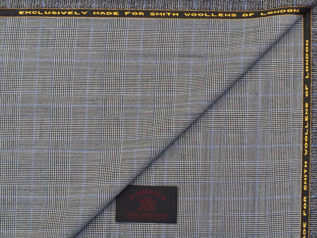 Smith Woollens 'Gilt Edge' Black & White Prince Of Wales With Blue ...