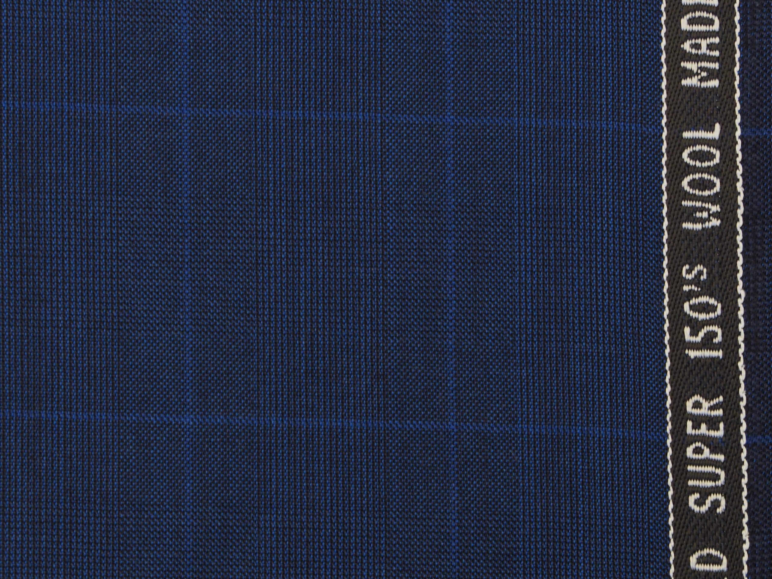 H.Lesser Super 150s Wool Lightweight Suiting Fabric, Blue & Black Shade ...