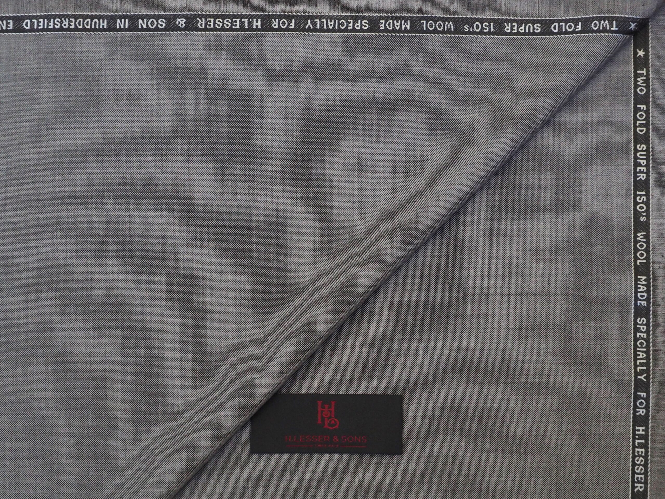 H.Lesser Super 150s Wool Lightweight Suiting Fabric, Black & White Pick ...