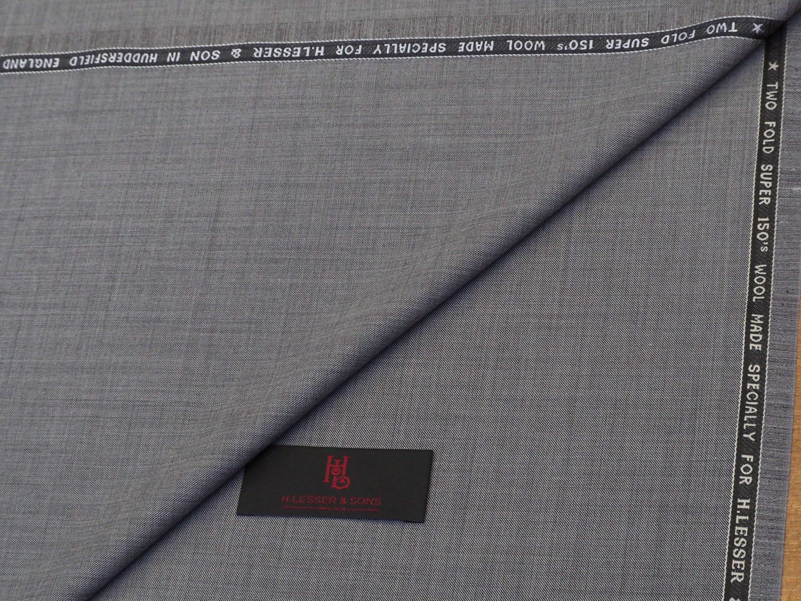 H.Lesser Super 150s Wool Lightweight Suiting Fabric, Black & White Pick ...