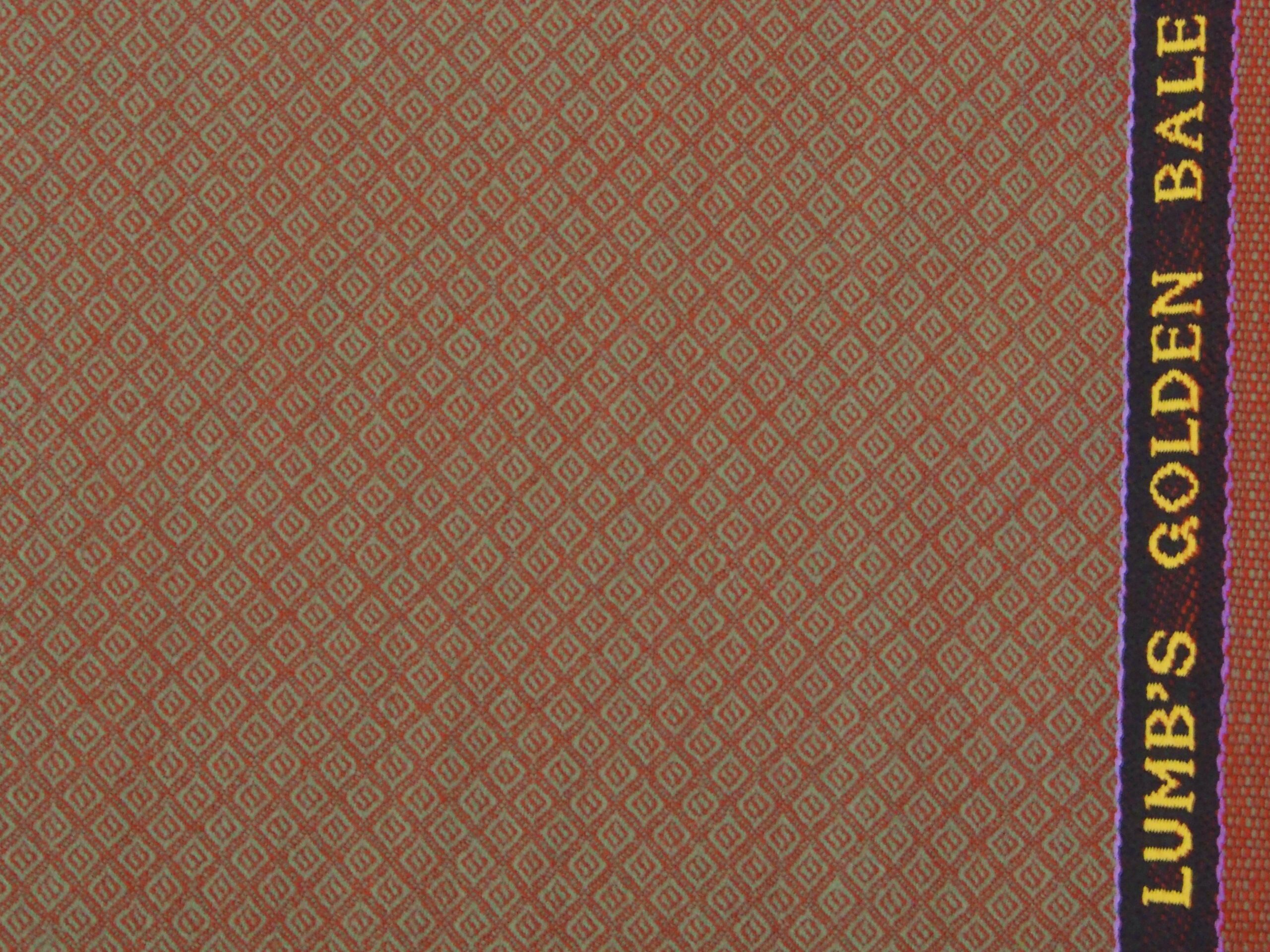 Lumb's Golden Bale, Sun Cloth Khaki Green/Red Geometric Design Suiting ...