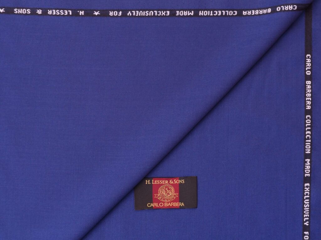 Carlo Barbera Exclusively For H.Lesser, 100% Superfine Wool Mid Blue ...