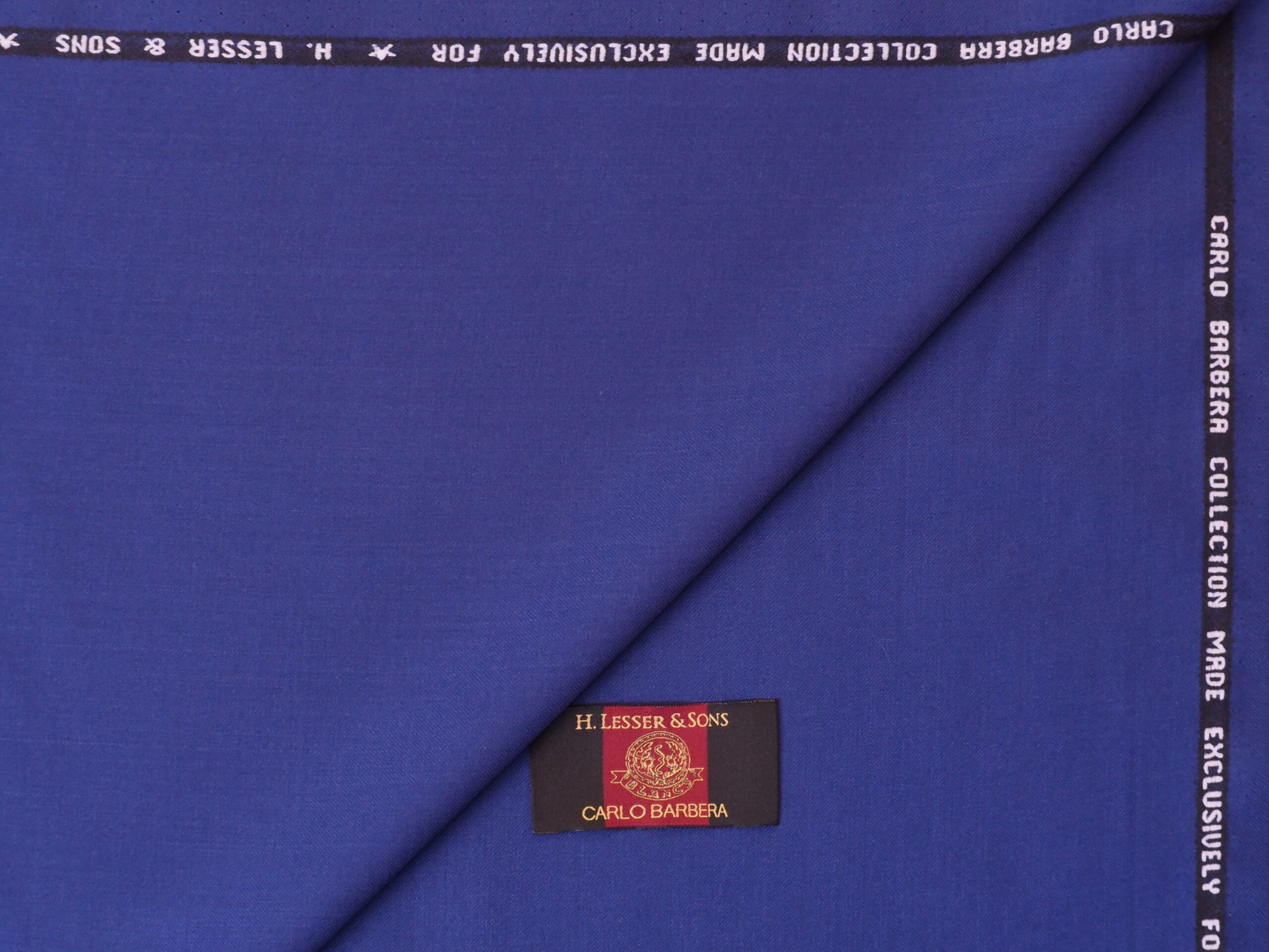 Carlo Barbera Exclusively For H.Lesser, 100% Superfine Wool Mid Blue ...