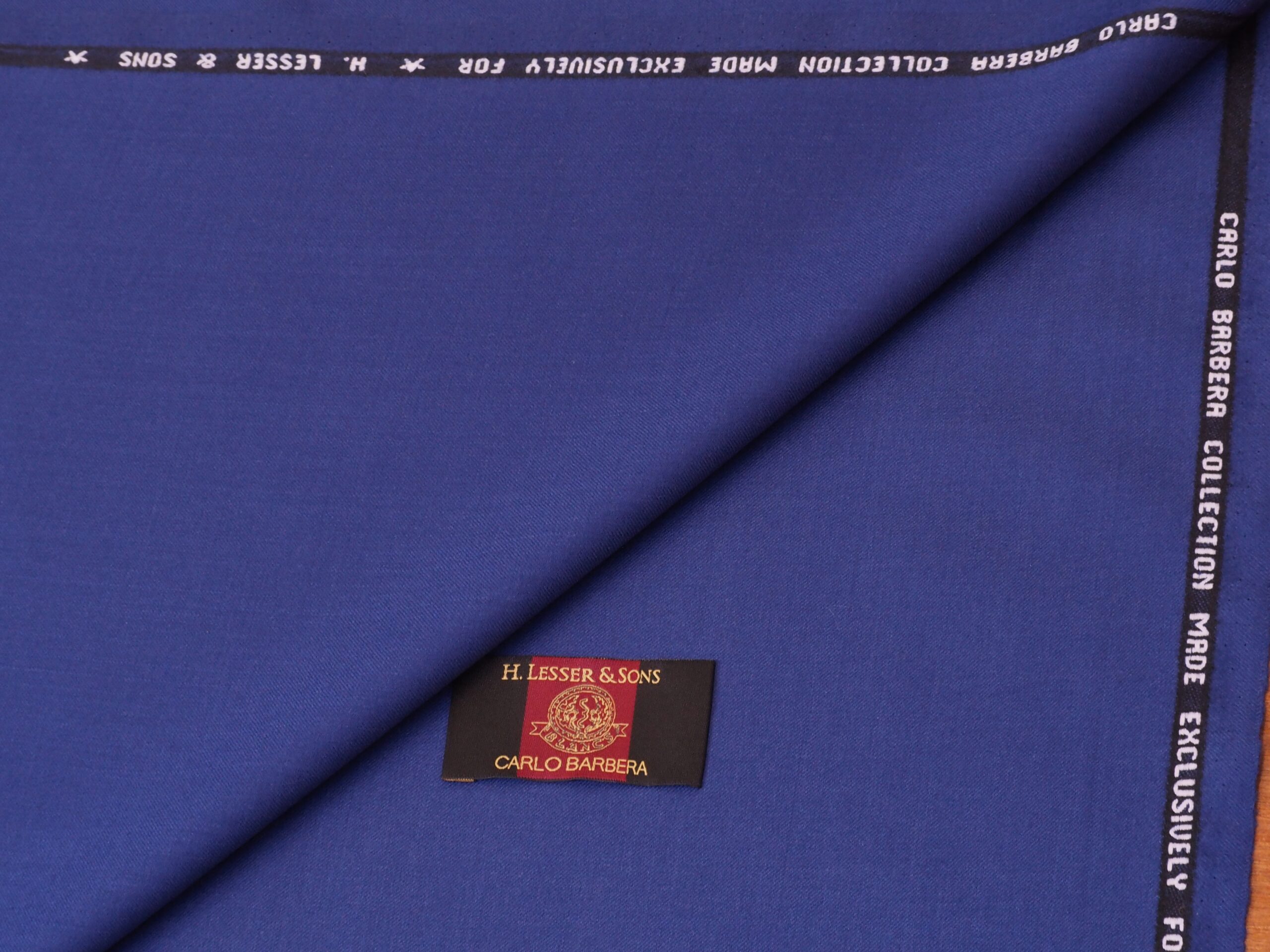 Carlo Barbera Exclusively For H.Lesser, 100% Superfine Wool Mid Blue ...