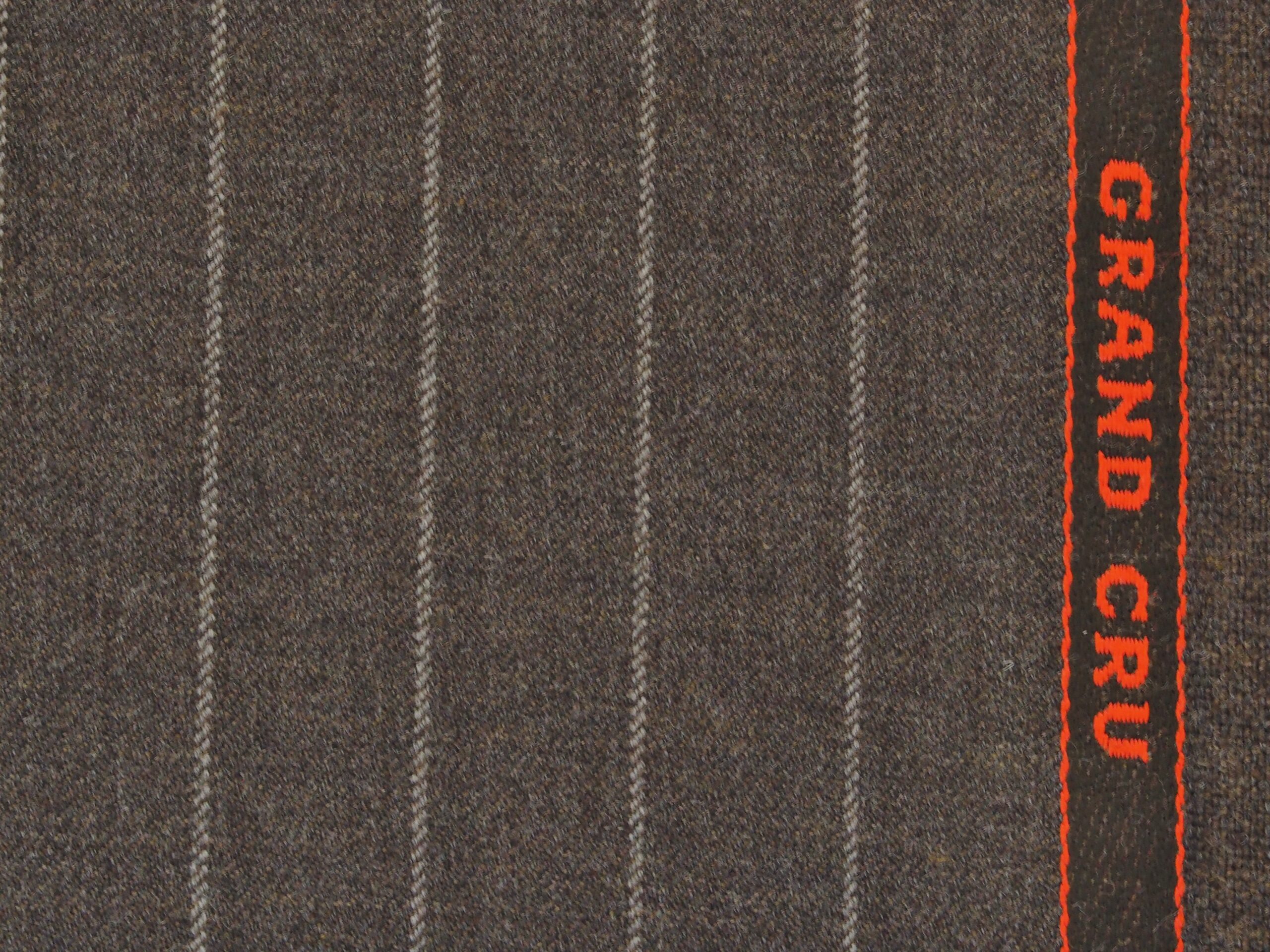 Harrisons Of Edinburgh 'Grand Cru' Super 150s Brown/Grey Chalkstripe ...