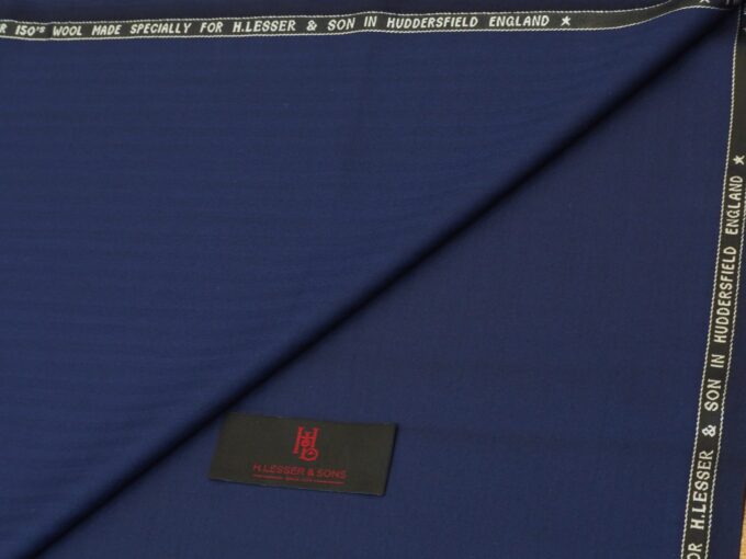 H.Lesser Super 150s Wool Lightweight Suiting Fabric, Blue/Navy ...