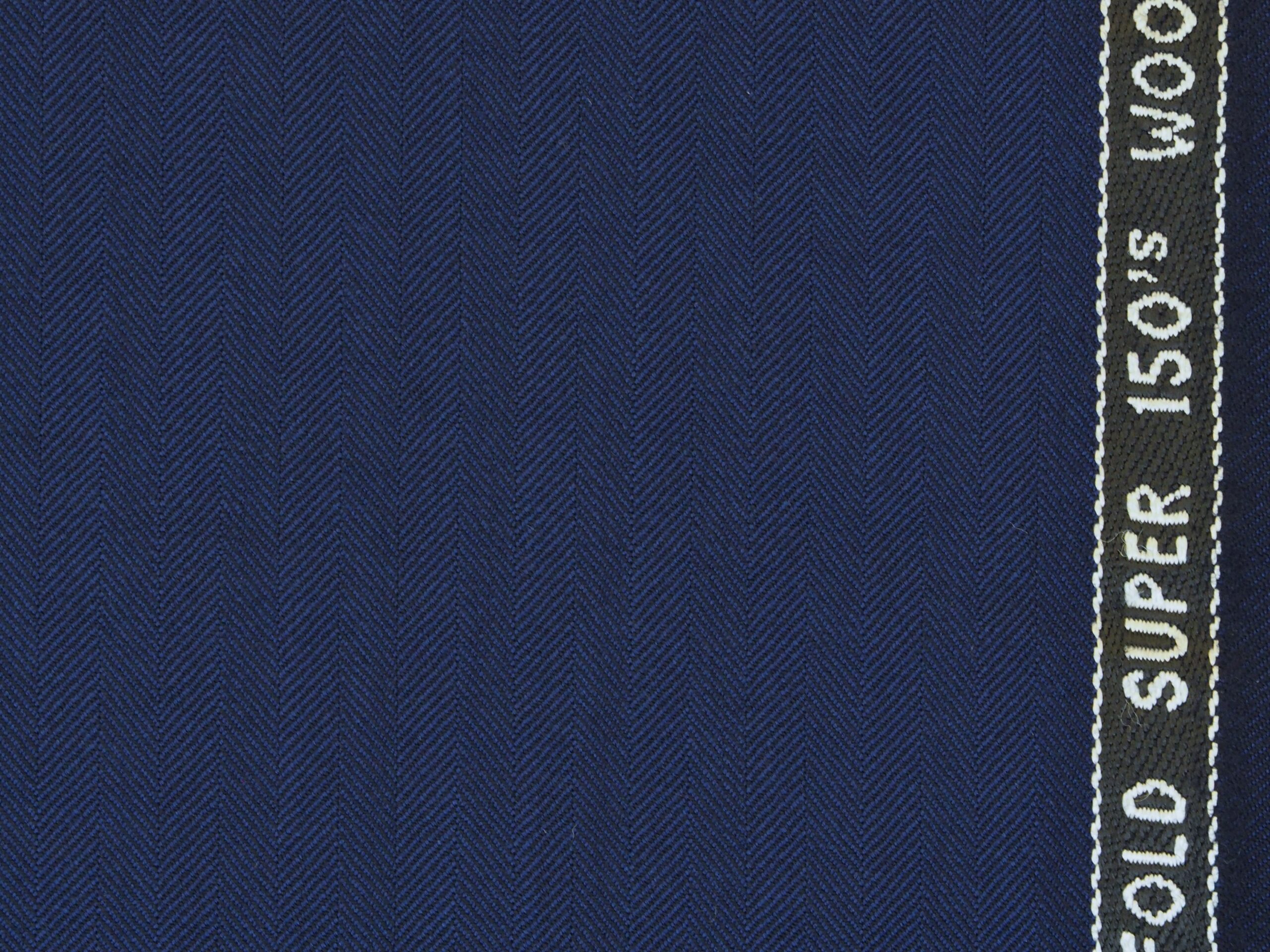 H.Lesser Super 150s Wool Lightweight Suiting Fabric, Blue/Navy ...
