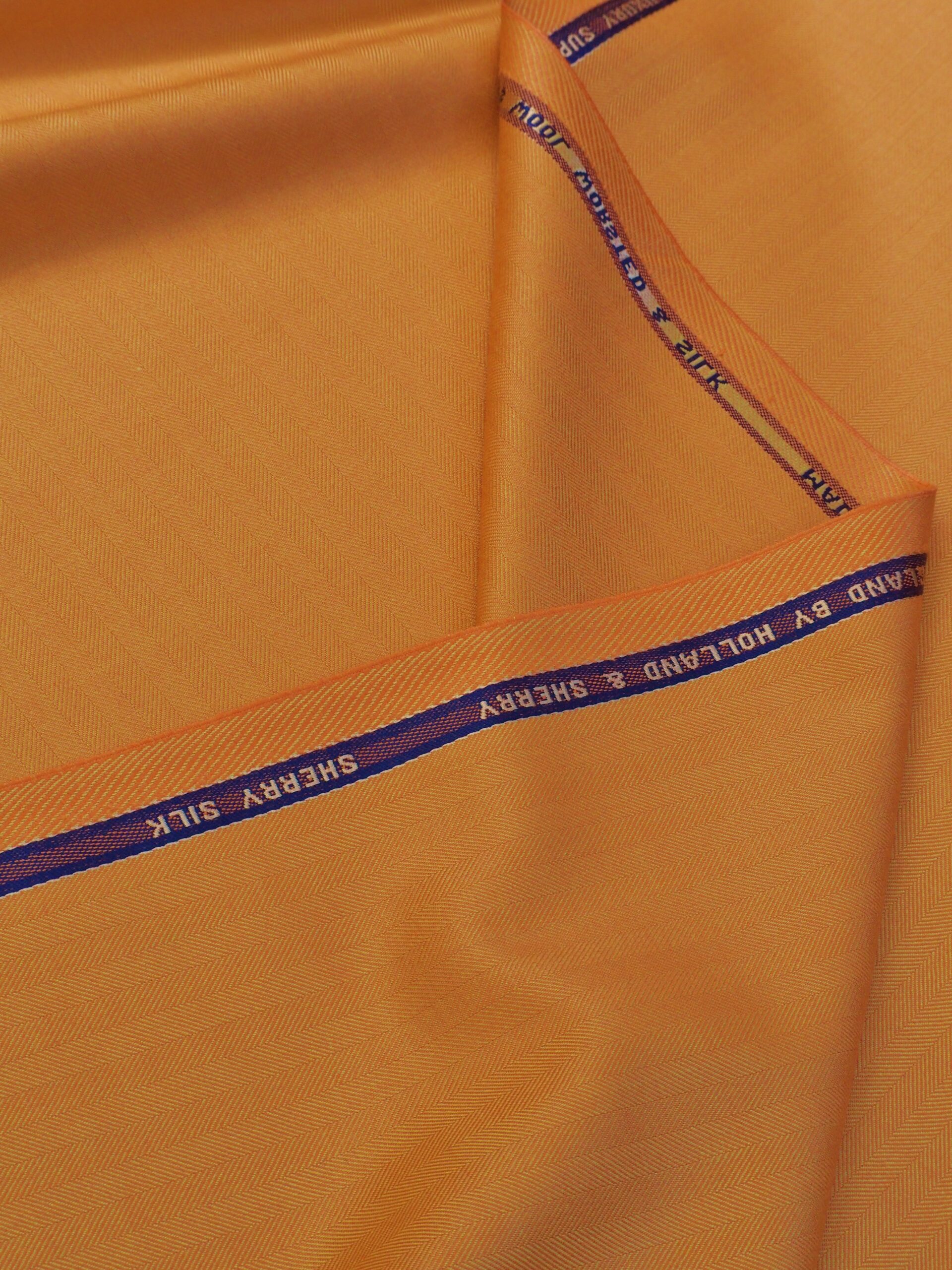 Holland And Sherry Super 140s & Silk, Orange/Yellow Shade Herringbone ...