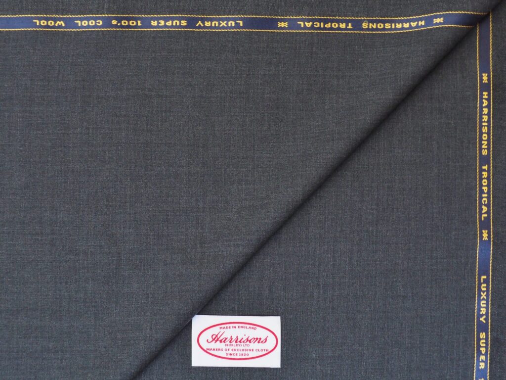 Harrisons Tropical Super 100s Cool Wool Plain Weave Dark Grey Suiting ...