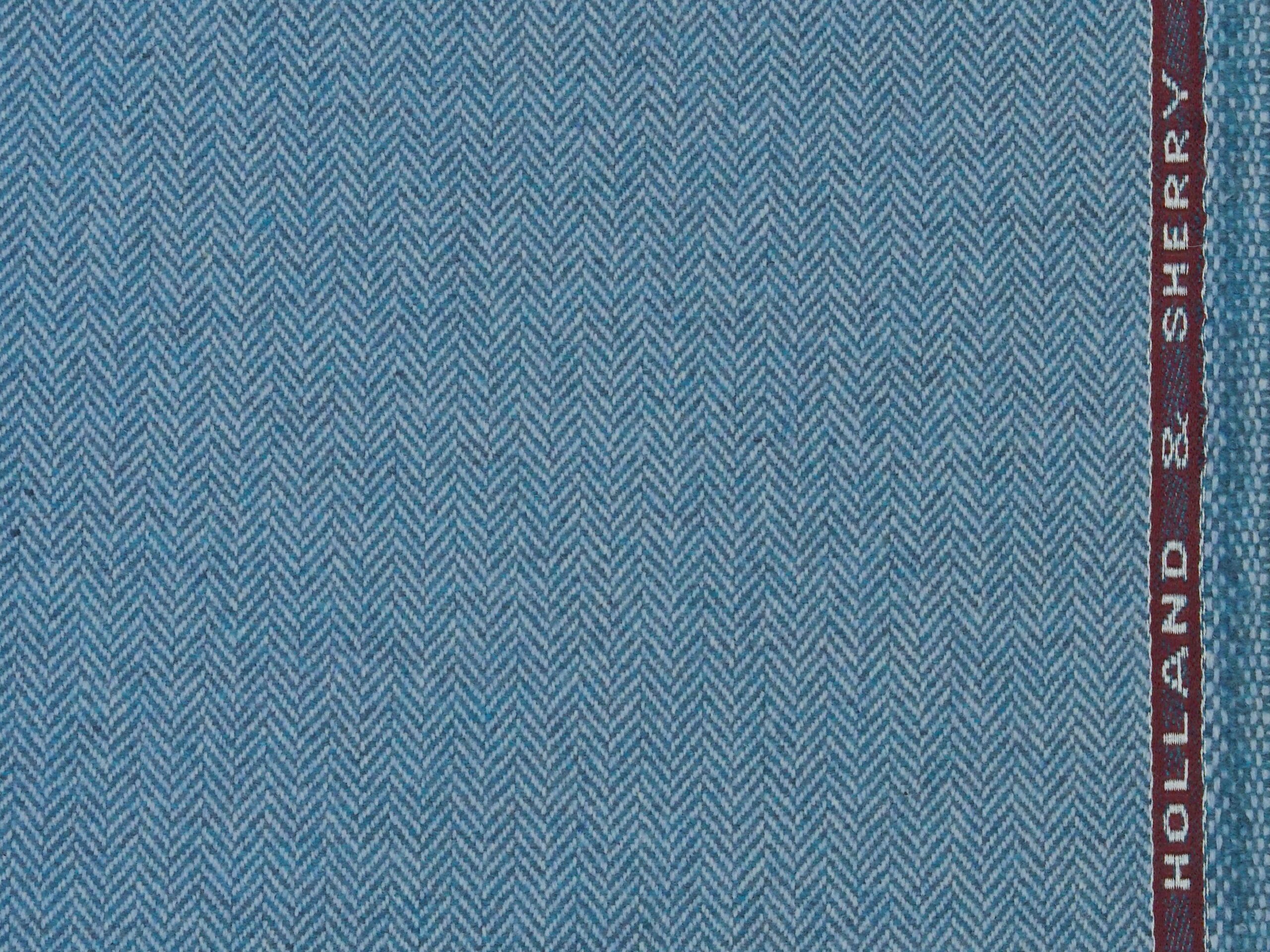 100% Woollen Spun Cashmere By Holland & Sherry, Mix Sky Blue ...