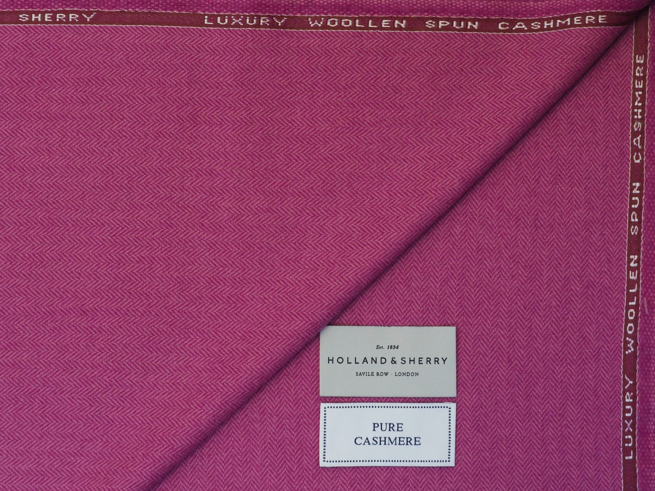 100% Woollen Spun Cashmere By Holland & Sherry, Mix Pink/Lilac ...