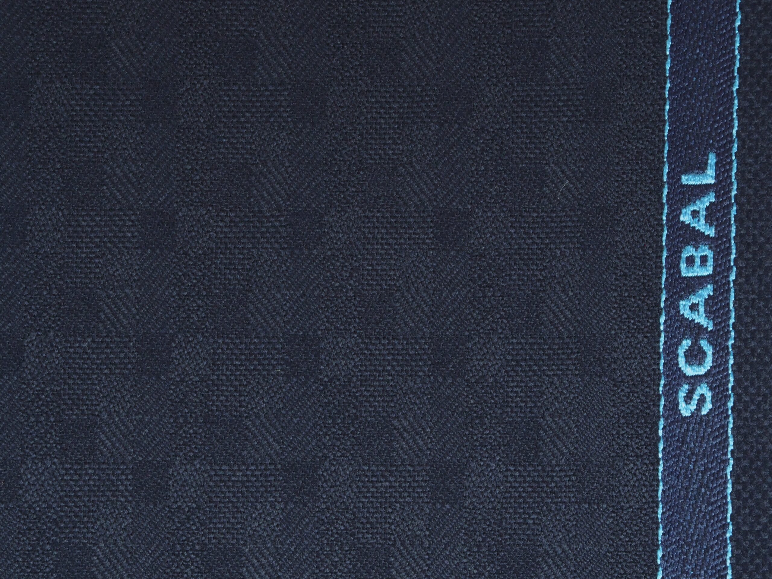 Scabal Super 180s Miracle Navy With Motif Design Merino Wool Suiting Fabric - Made In England ...