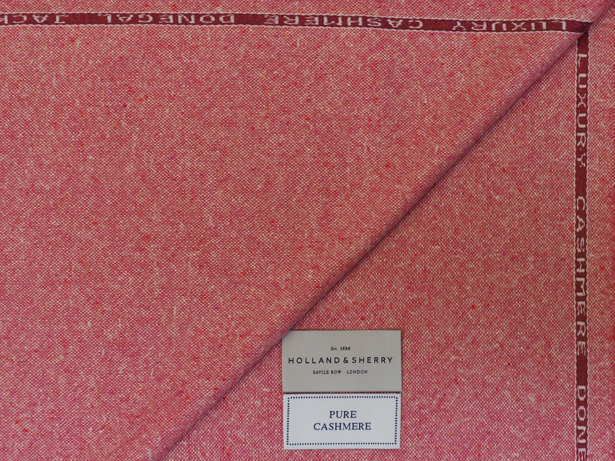 100% Woollen Spun Cashmere By Holland & Sherry, Mix Pink Donegal 'With ...