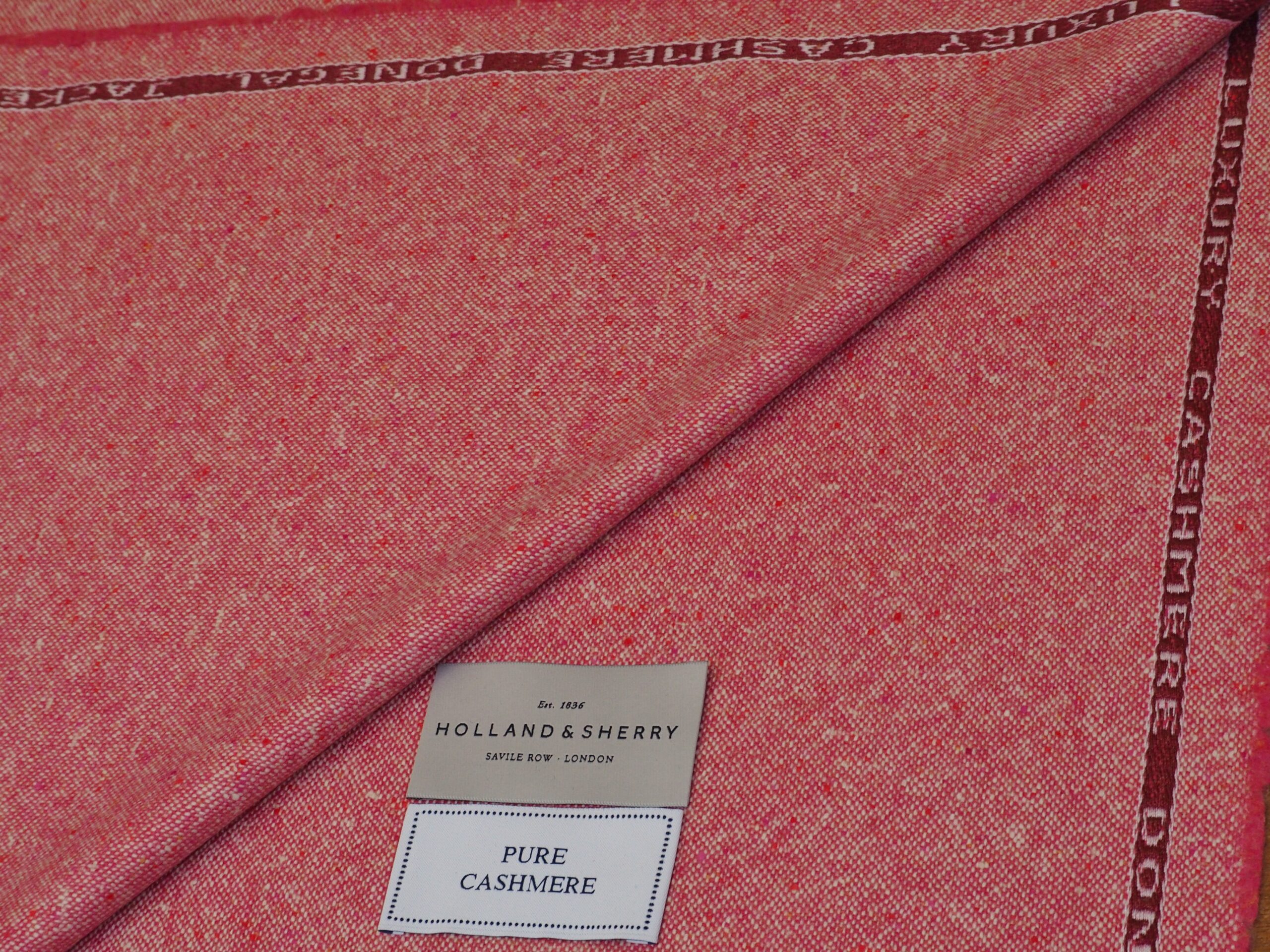 100% Woollen Spun Cashmere By Holland & Sherry, Mix Pink Donegal 'With ...