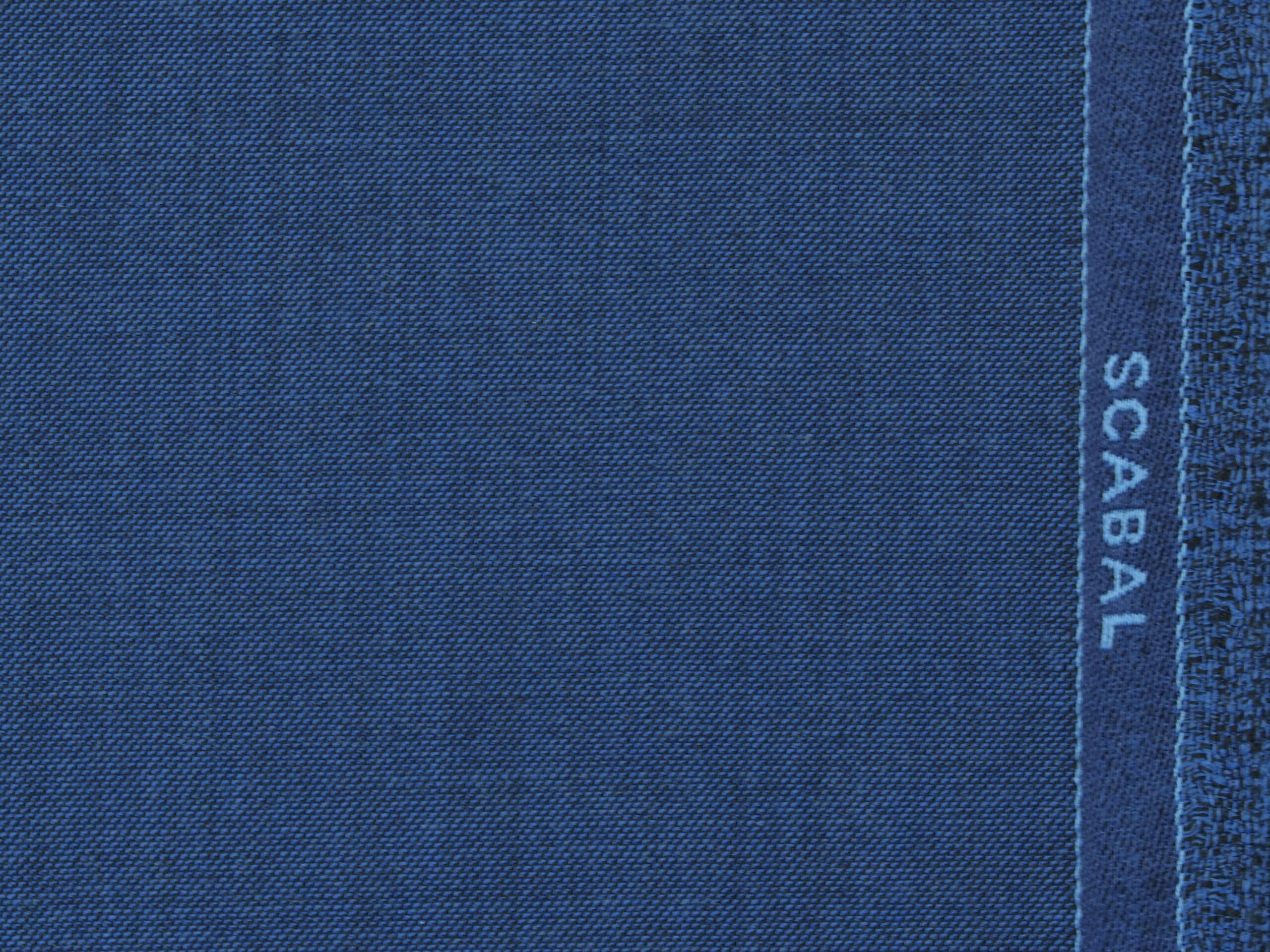 Scabal Super 180s Obsession Blue/Black Plain Design Merino Wool Suiting Fabric - Made In England ...